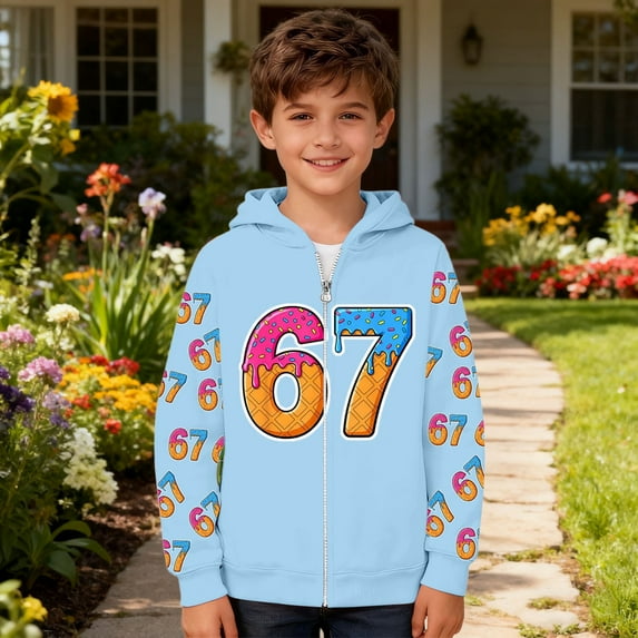 67 Six Seven Letter Hoodies Sweatshirts For Kids Sweatshirts Zipper ...