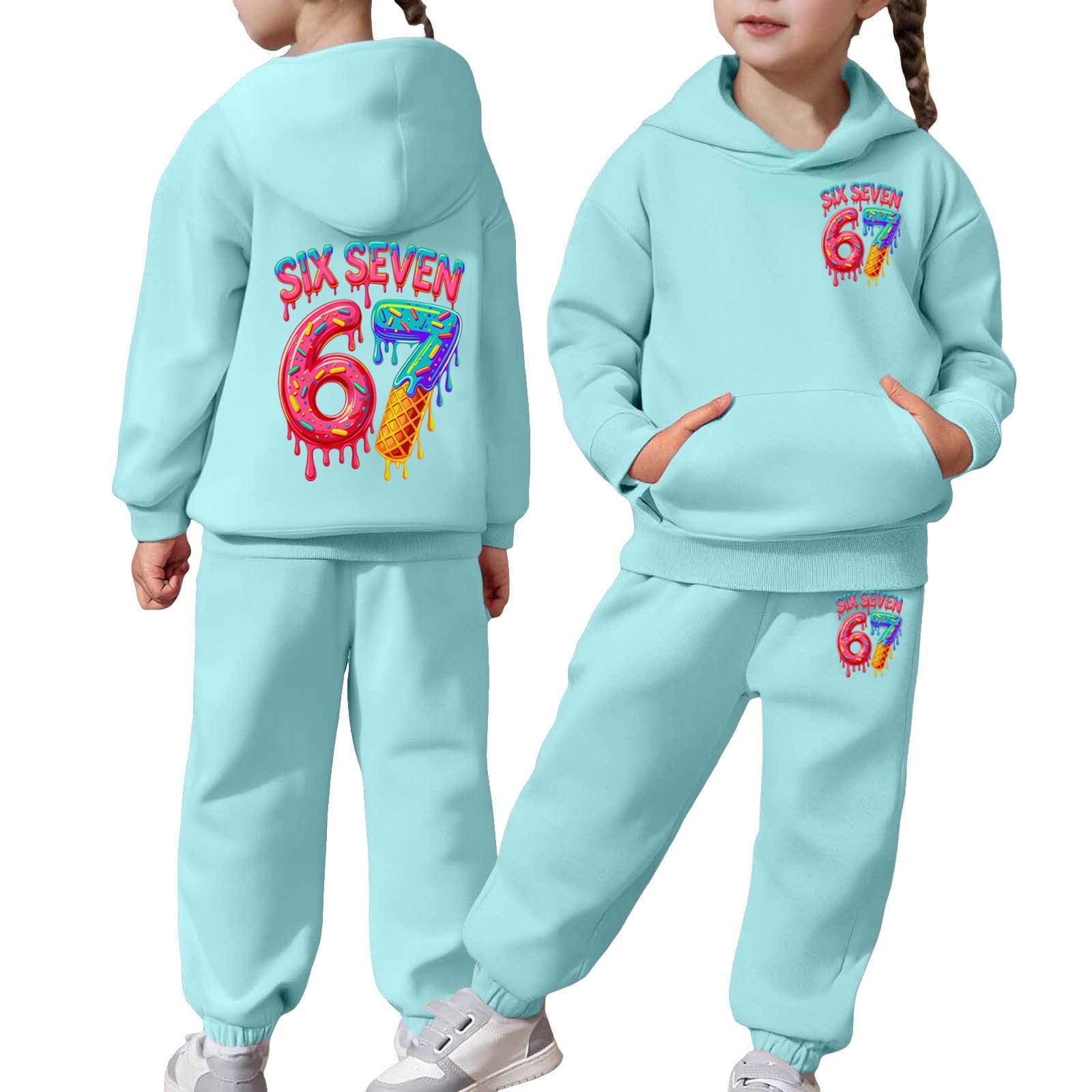 67 Six Seven Letter Outfits Set For Kids Outfits Set Casual Girls ...