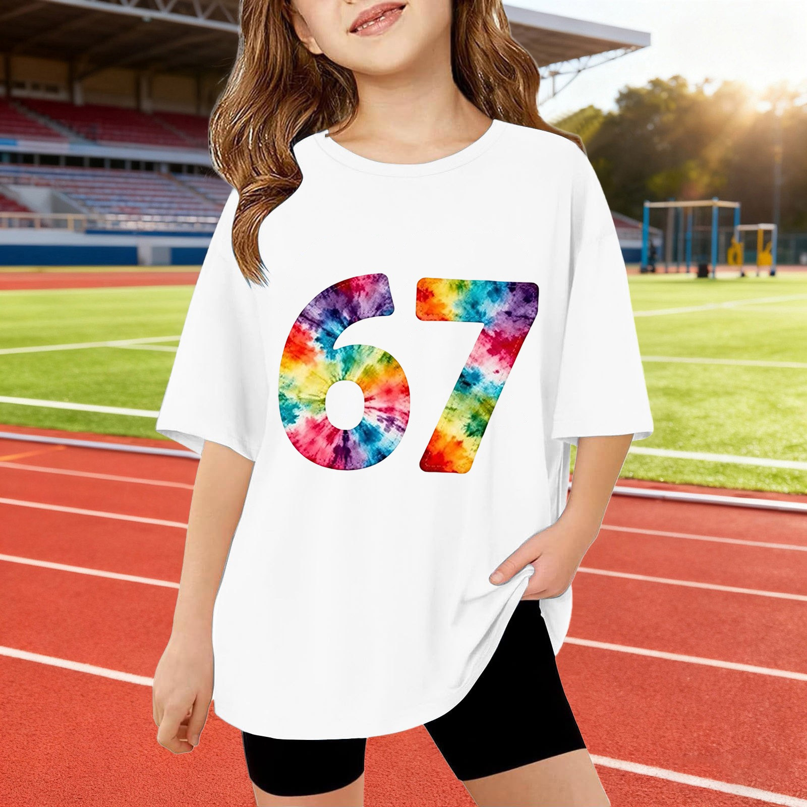 67 Six Seven Letter T-Shirts For Kids T-Shirts Casual Girls Summer ...