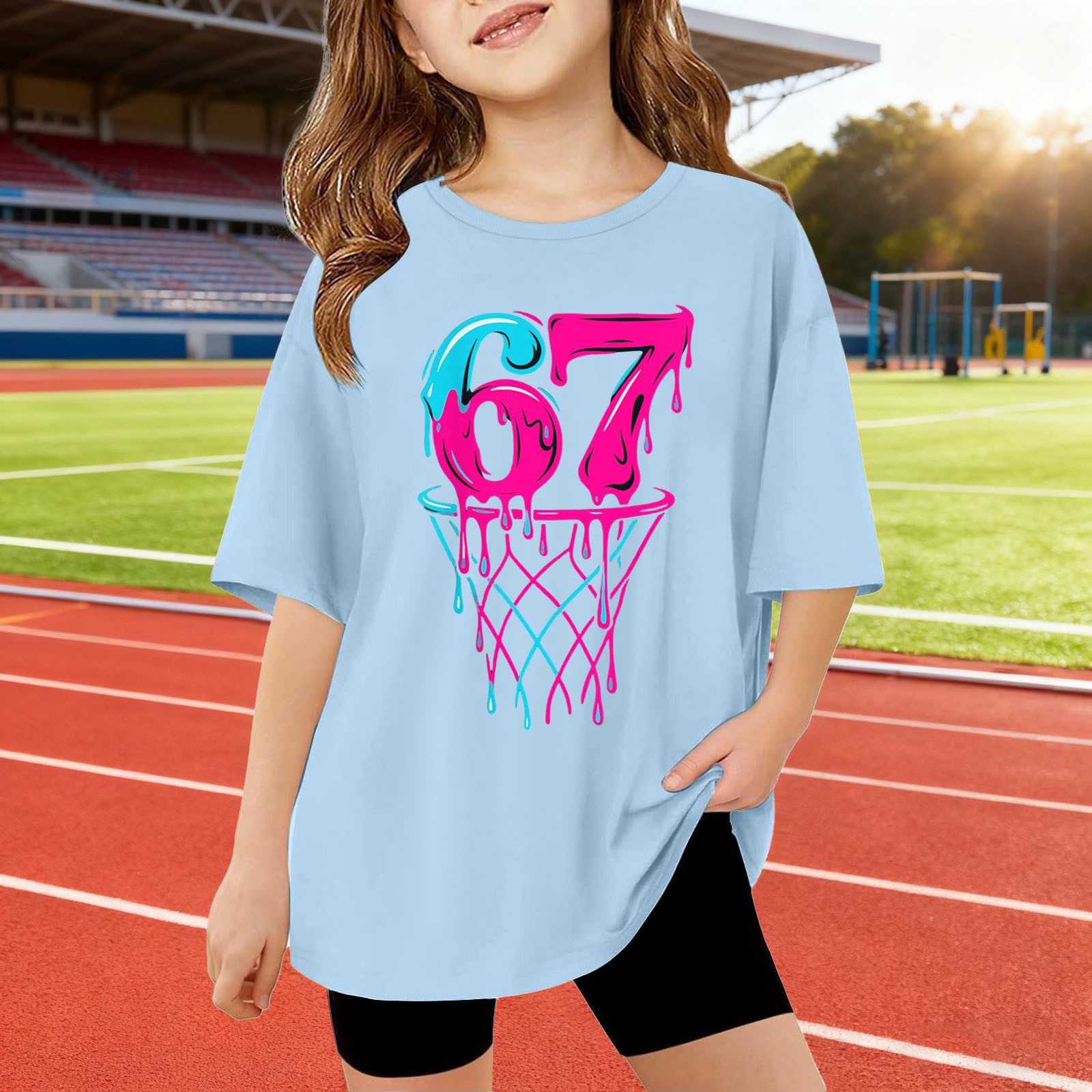 67 Six Seven Letter T-Shirts For Kids T-Shirts Casual Girls Summer ...