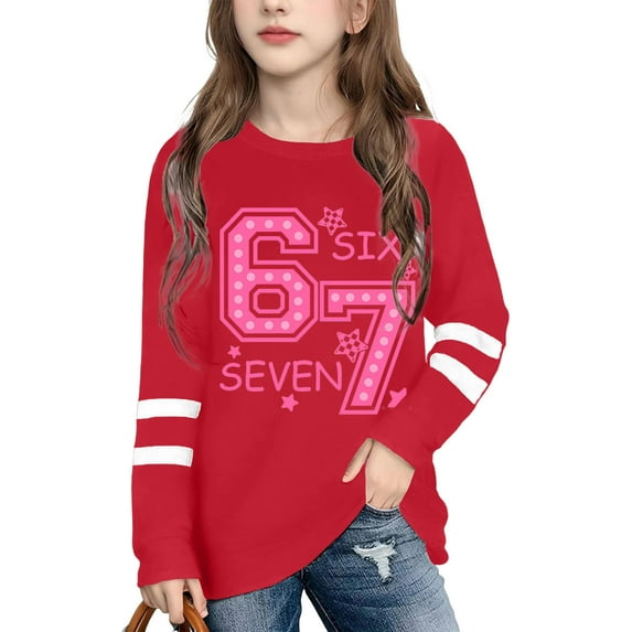 67 Six Seven Letter T-Shirts For Kids T-Shirts Casual Stylish Floral ...