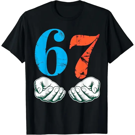 67 Six Seven Meme 6 7 Hands T-Shirt - Walmart.com