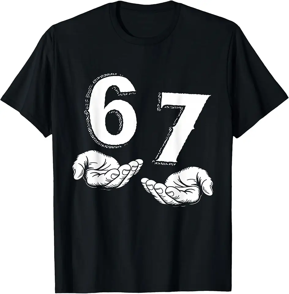 67 Six Seven Meme Gen Alpha Slang 6 7 Hands Funny Boys Kids T-Shirt ...