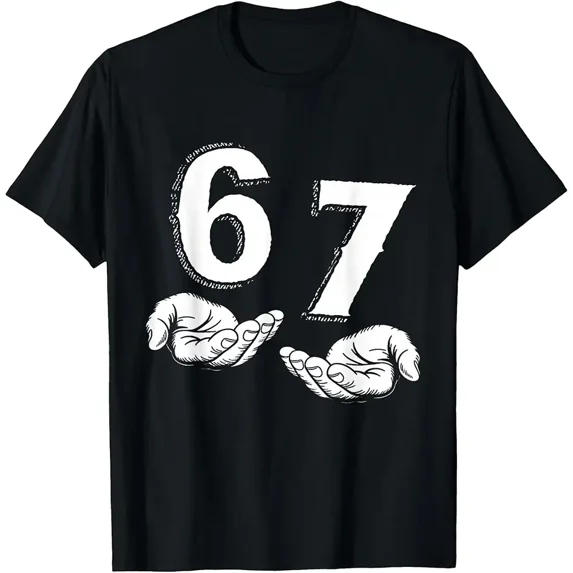 67 Six Seven Meme Gen Alpha Slang 6 7 Hands Funny Boys Kids T-Shirt ...