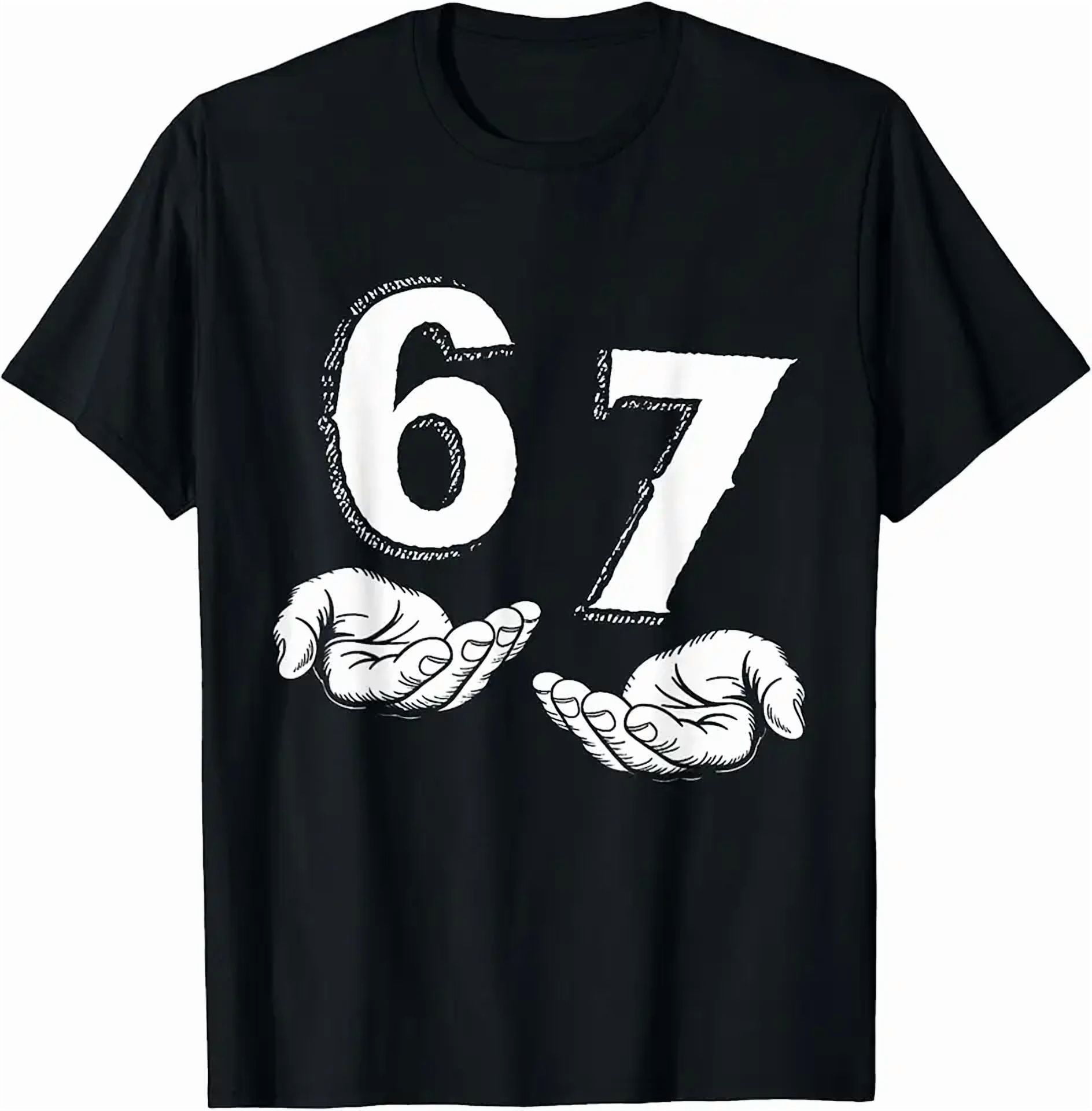 67 Six Seven Meme Gen Alpha Slang 6 7 Hands Funny Boys Kids T-Shirt ...