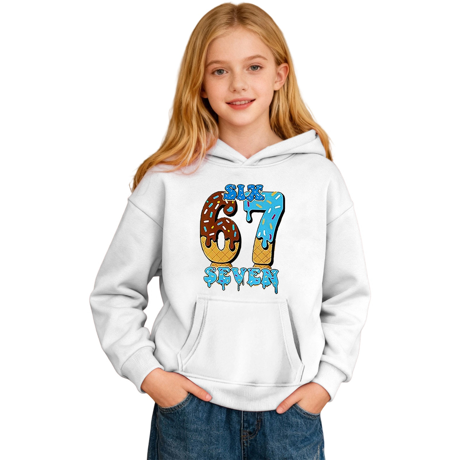 67 Six-Seven Meme Hoodies for Girls & Boys Relaxed Fit Cozy Soft 6 7 ...