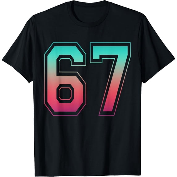 67 Six Seven Meme Men’s T-Shirt, Funny Humor Graphic Tee for Daily Wear ...