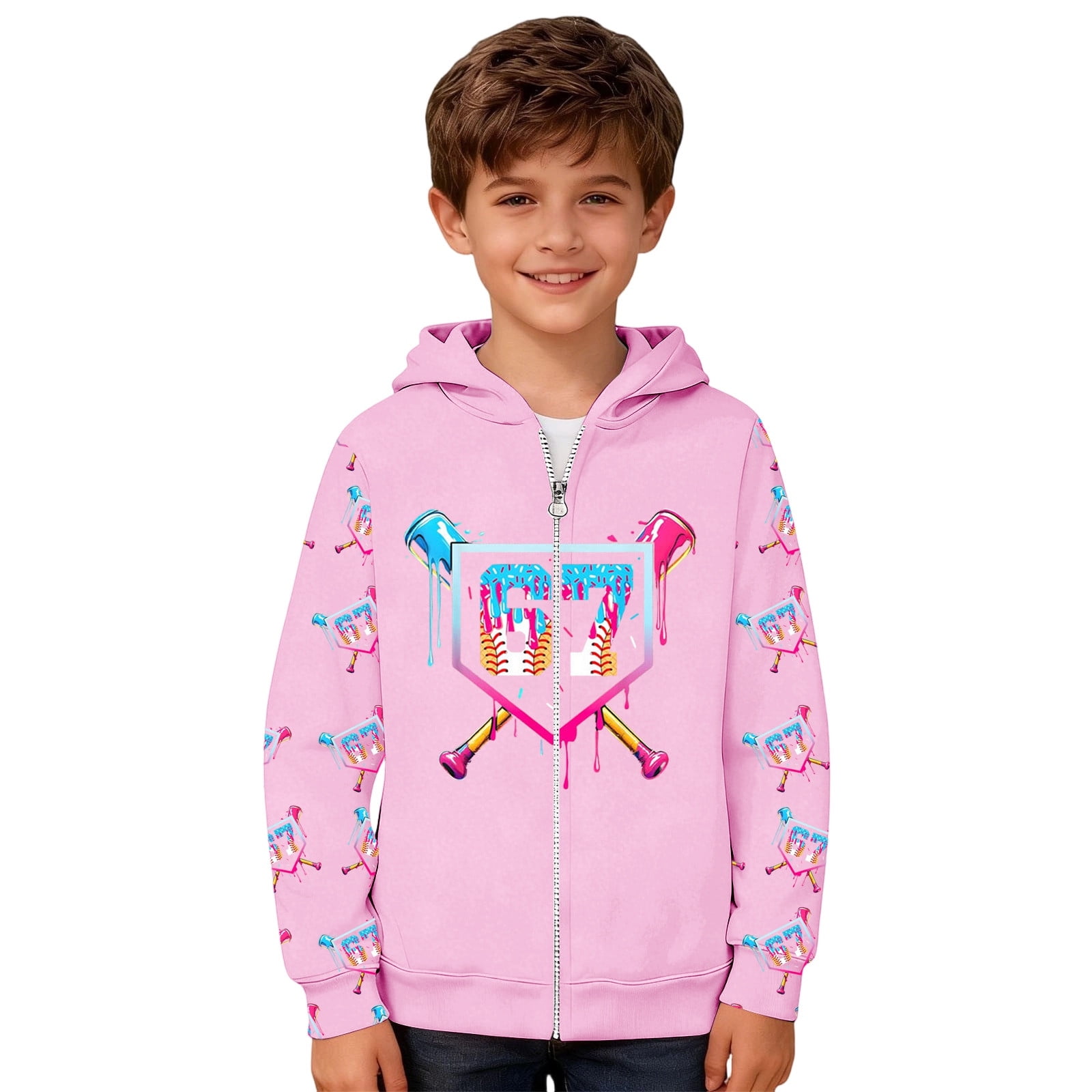 67 Six Seven Meme Zip Up Jacket Hooded for Girls Boys Hooded Zip Up ...