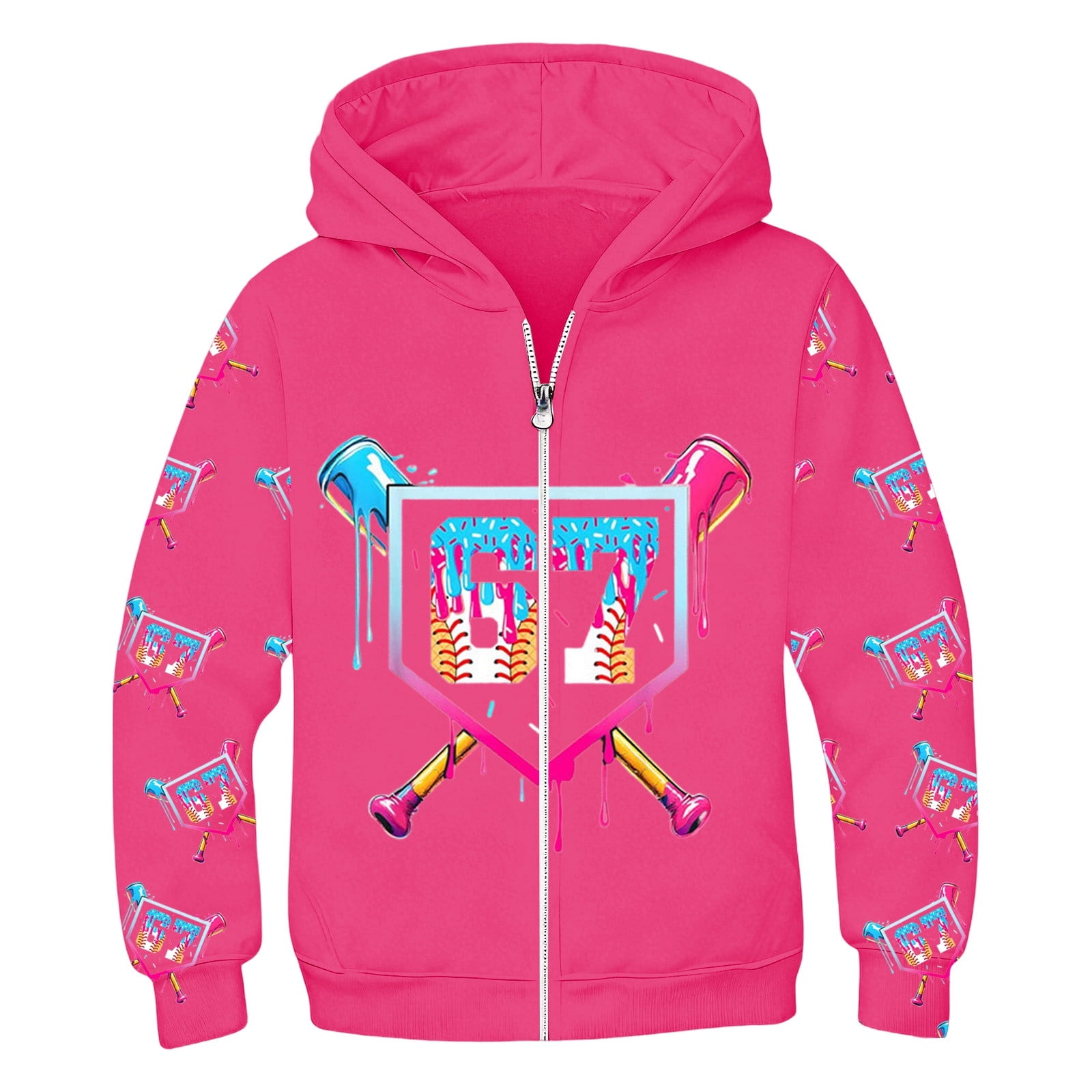 67 Six Seven Meme Zip Up Jacket Hooded for Girls Boys Hooded Zip Up ...