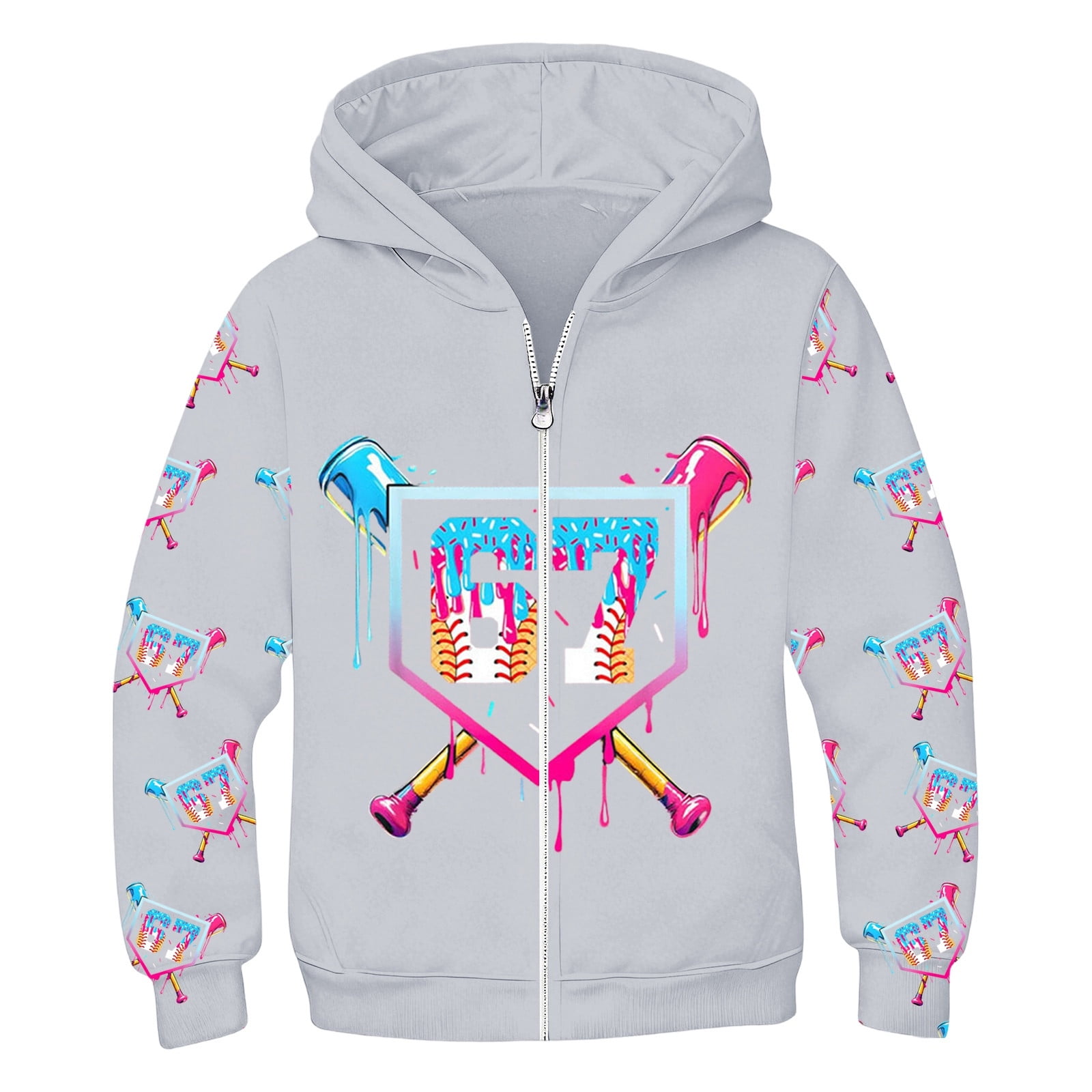 67 Six Seven Meme Zip Up Jacket Hooded for Girls Boys Hooded Zip Up ...