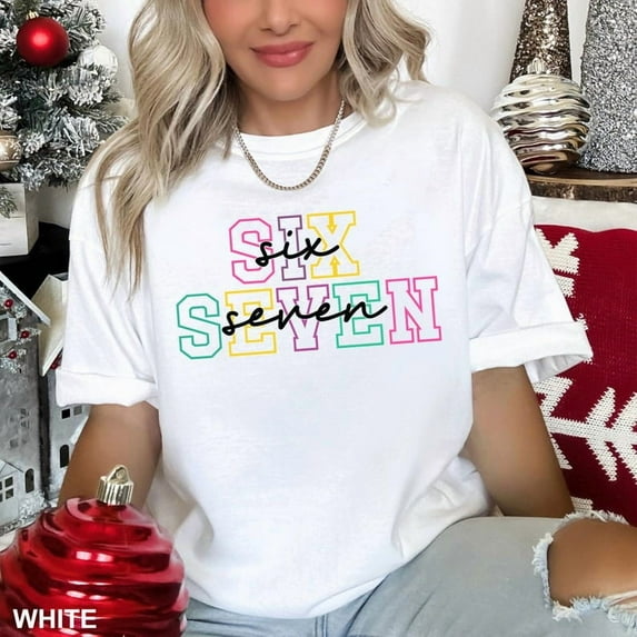 67 Six Seven Pastel Color Block Tee, Retro Varsity Style Number Shirt ...