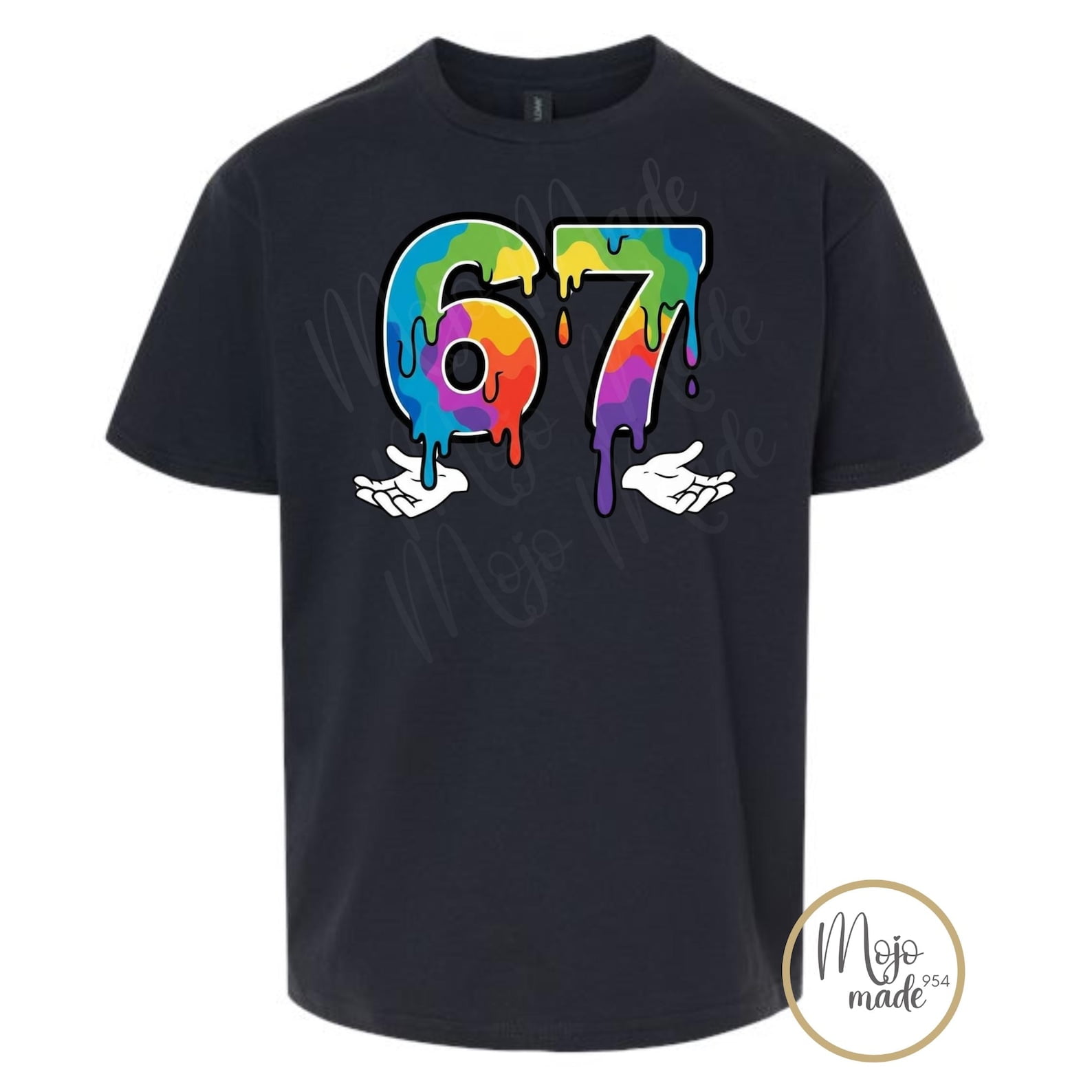 67 Six Seven Retro Number Design Graphic Tee, Unisex Cotton T-Shirt ...