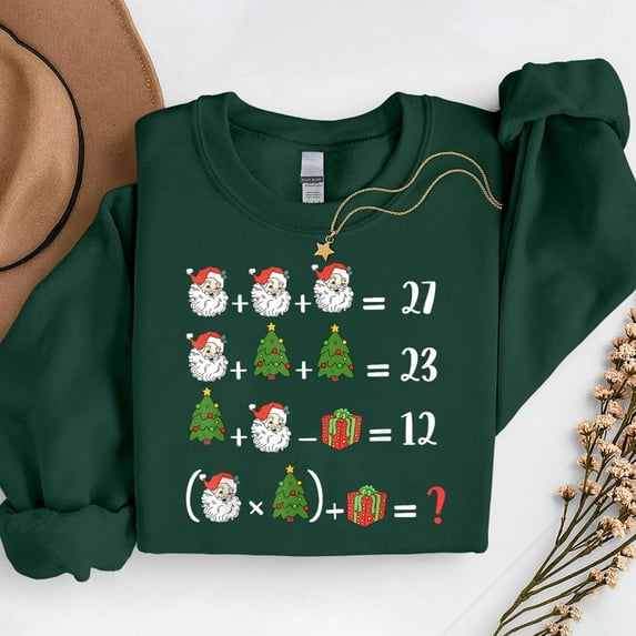 67 Six Seven Santa Tree Math Teacher Christmas Xmas – T-Shirt, Hoodie & Sweatshirt – Holiday ...