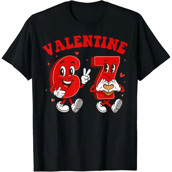 67 Six Seven Valentines Day for Kids Boys Women Valentine T-Shirt ...