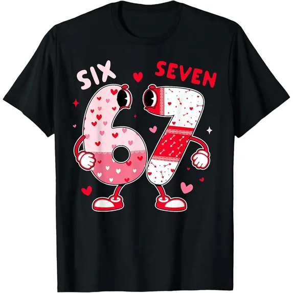 67 Six Seven for Kids Boys Girls Women Men Valentines Day T-Shirt ...