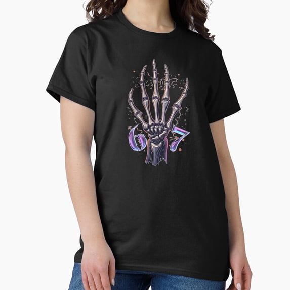 67 Skeleton Hand Six Seven Meme Halloween Brainrot Gen Alpha Unisex T ...