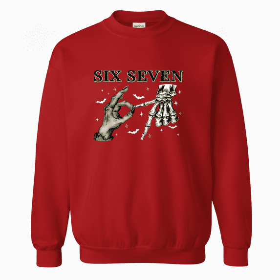 67 Skeleton Hands Funny Halloween Meme Trend Humor Sweatshirt up to ...