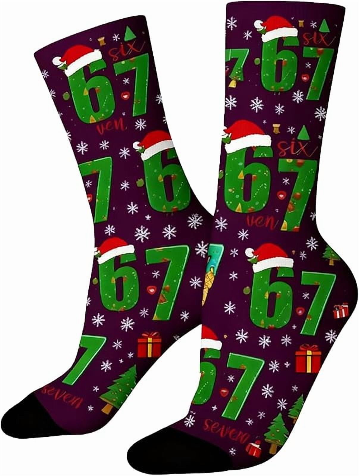 67 Socks 6 7 Meme Novelty Six Seven Crew Socks Funny Gifts For Boys ...