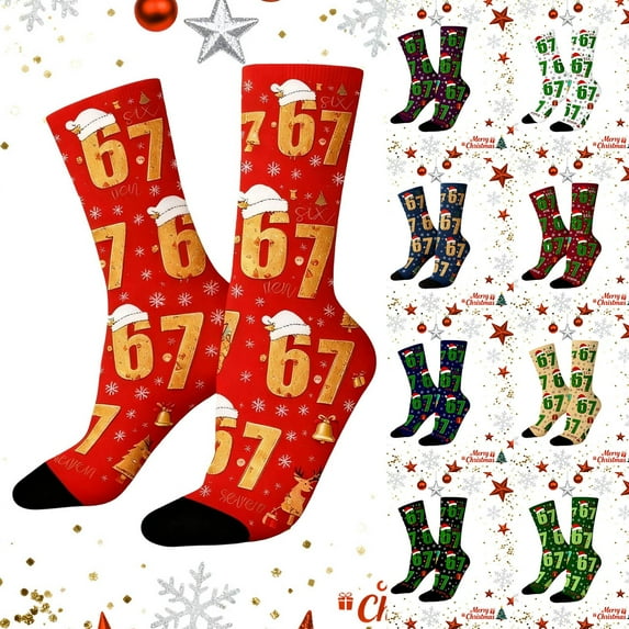 67 Socks Ice Cream 6 7 Meme Funny Six Seven Design Stocking Stuffers ...