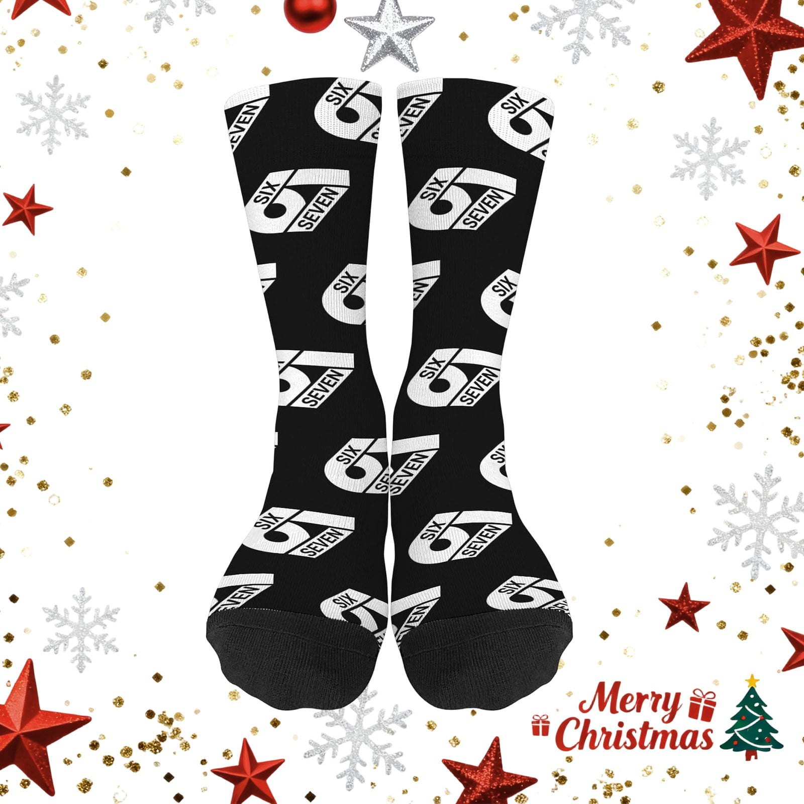 67 Socks Ice Cream 6 7 Meme Novelty Six Seven Number Crew Socks Funny ...