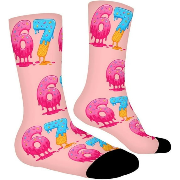 67 Socks Ice Cream 6 7 Meme Novelty Six Seven Sock for adults - Walmart.com