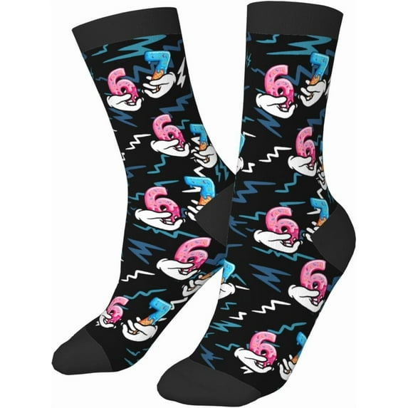 67 Socks Kids Boys Girls Ice Cream Drip 6 7 Novelty Crew Socks Funny ...