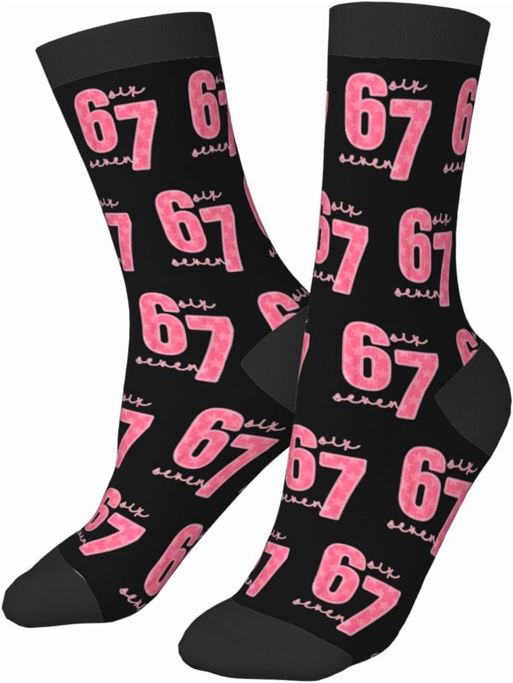 67 Socks Kids Boys Girls Ice Cream Drip 6 7 Novelty Crew Socks Funny ...