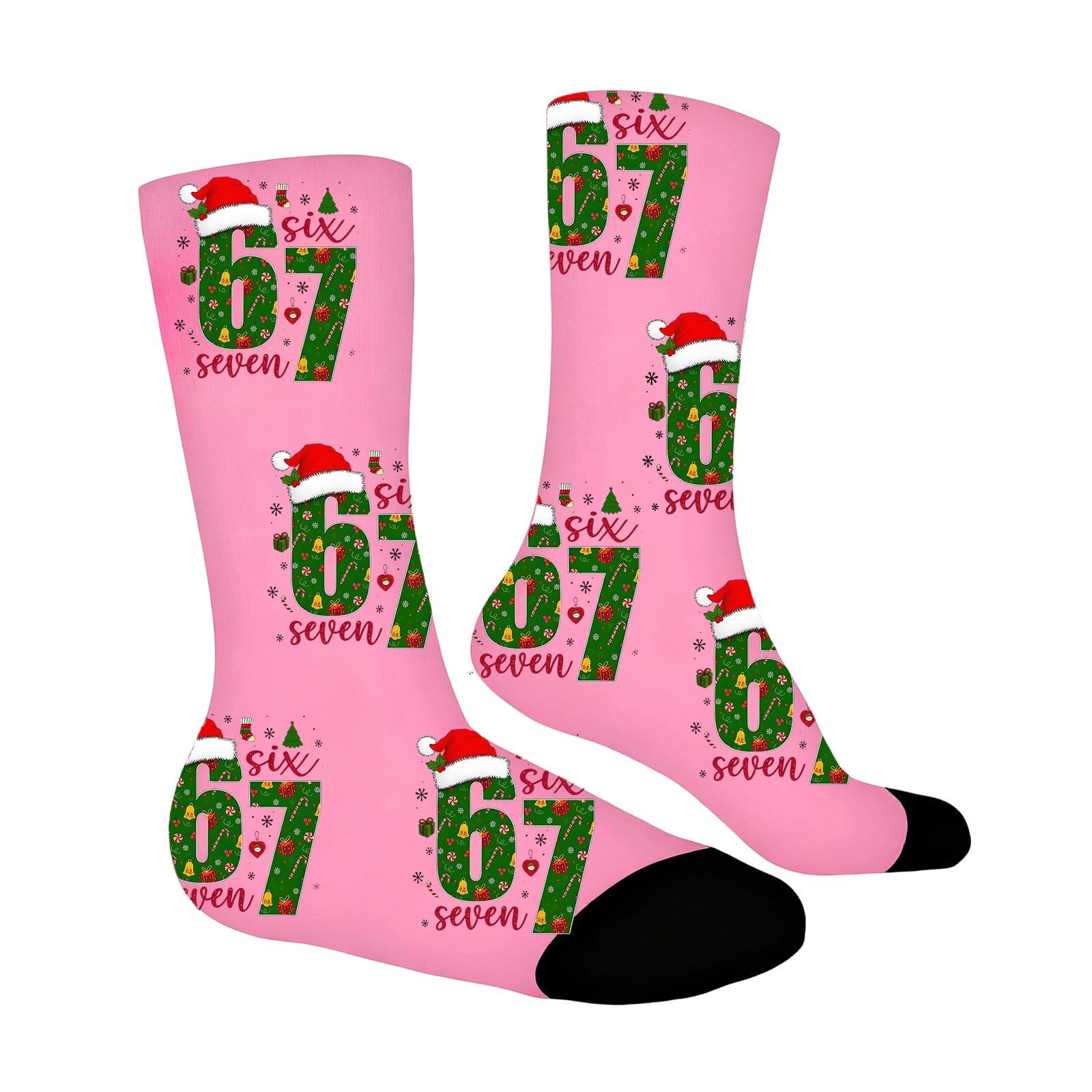 67 Socks Kids Christmas Sock 6 7 Meme Novelty Six Seven Graphic Crew ...