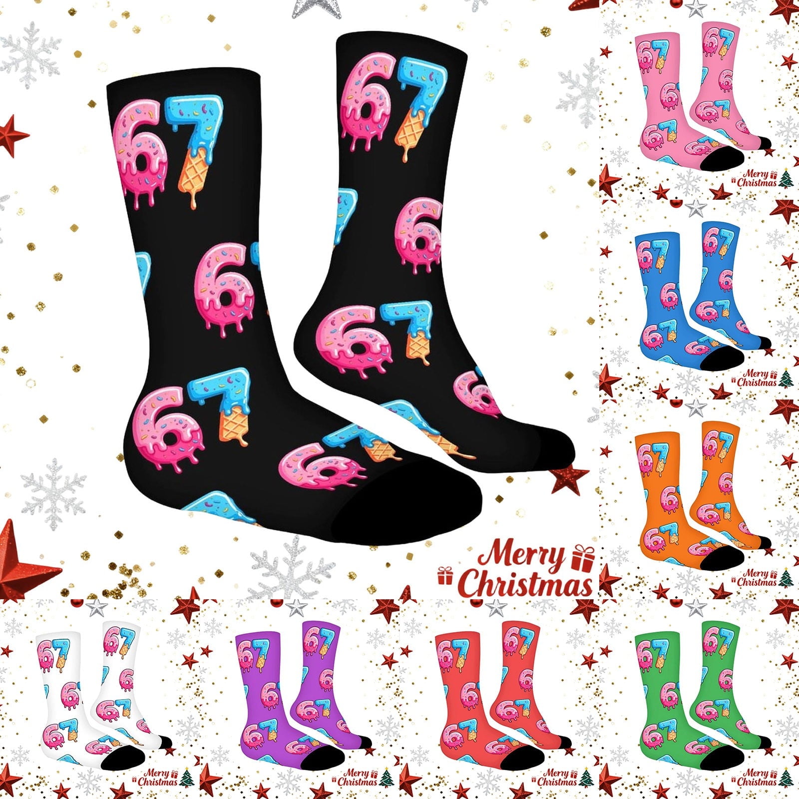 67 Socks for Boys Girls Funny 67 Meme Mid-calf Socks Christmas Socks ...