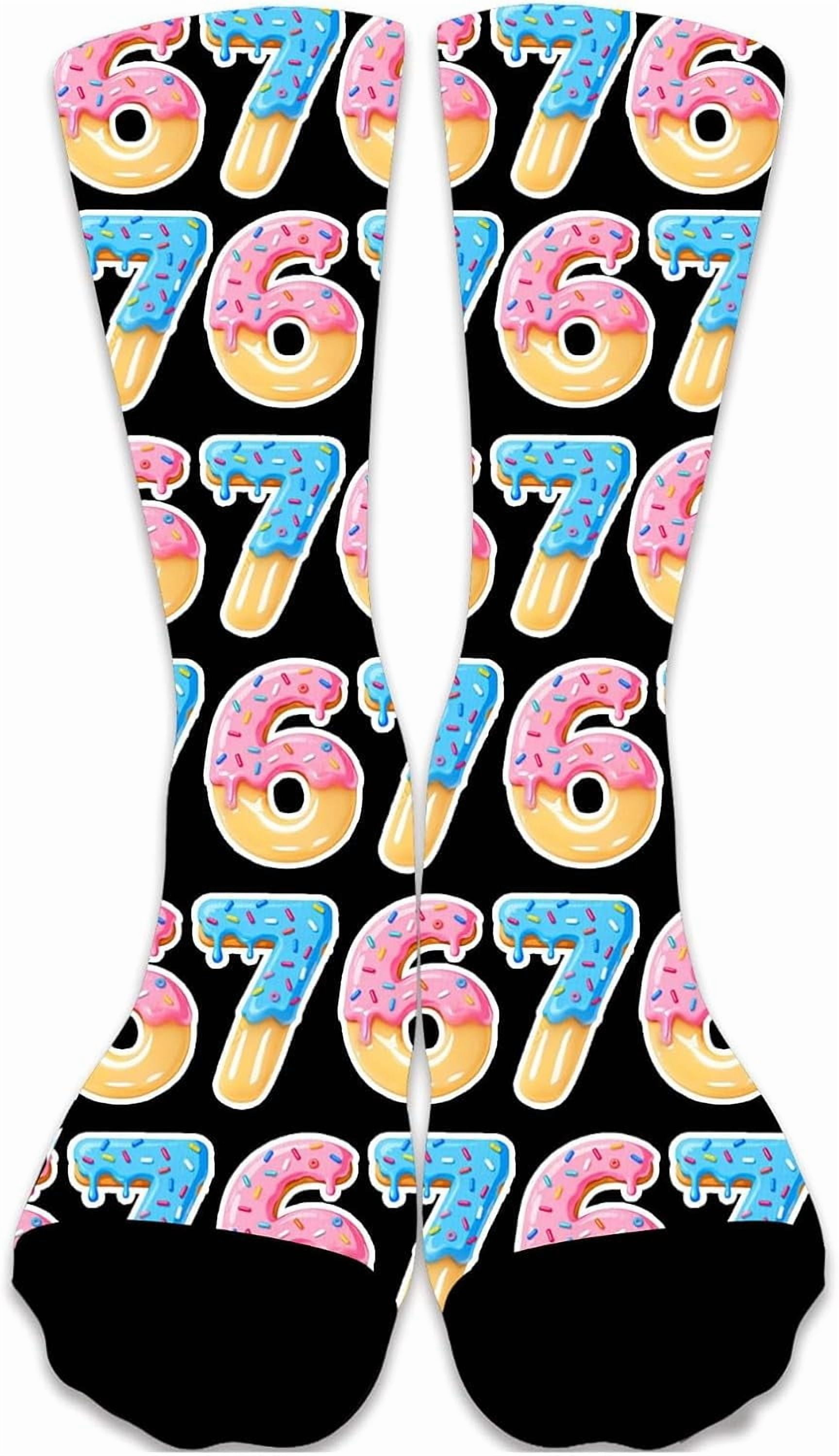 67 Socks for Boys Girls Women Men 6 7 Meme Novelty Crew Socks Funny ...