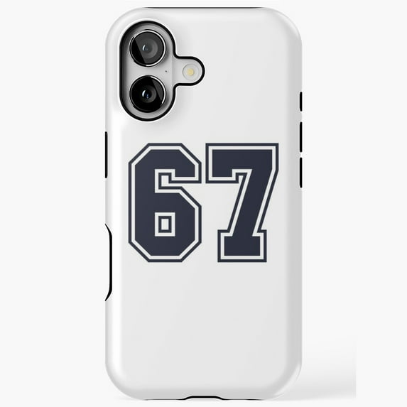 67 Sports Number Meme Funny Varsity Style Art iPhone Case 17 11 12 13 ...