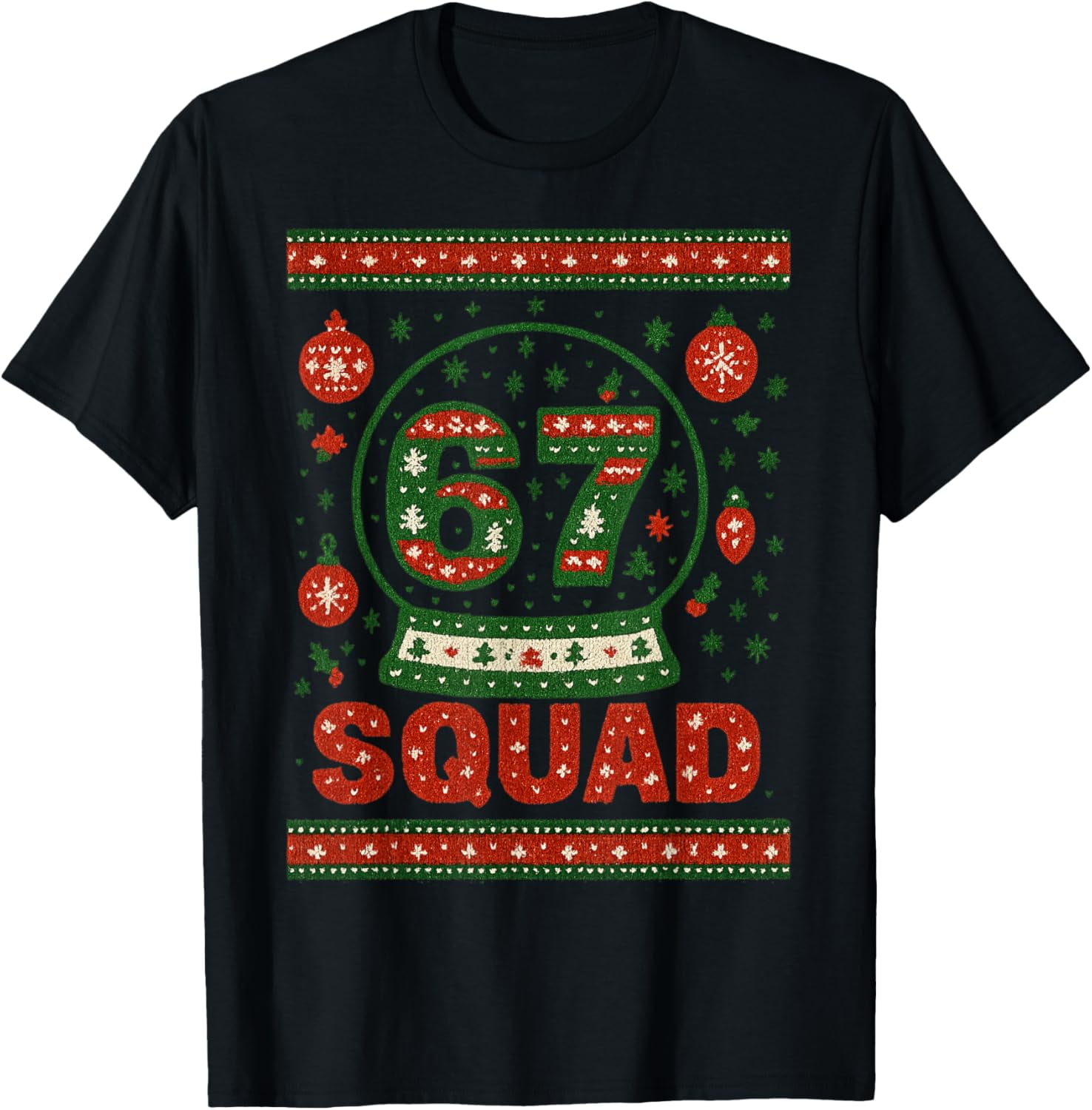67 Squad Christmas Meme Funny Six Seven Trend Brain Rot T-Shirt ...