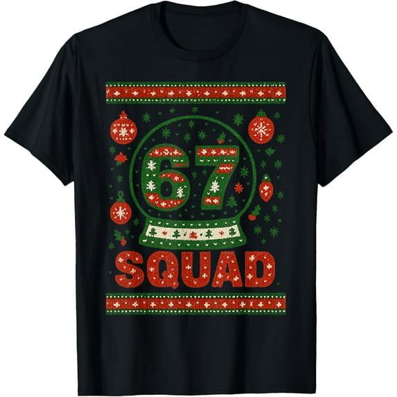 67 Squad Christmas Meme Funny Six Seven Trend Brain Rot T-Shirt ...