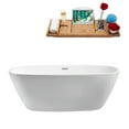 67" Streamline N-701-67FSWH-FM Soaking Freestanding Tub and Tray With ...