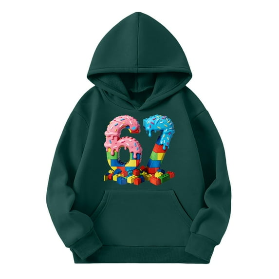 67 Sweatshirt Kids,Girls Cute Cartoon Ice Cream Print Hooded Sweatshirt ...