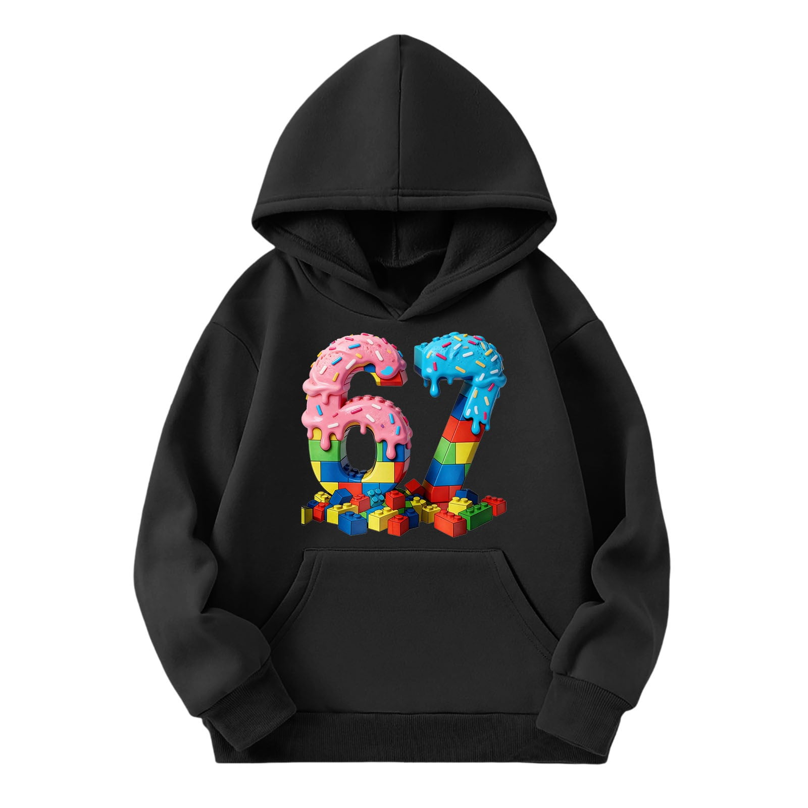 67 Sweatshirt Kids,Girls Cute Cartoon Ice Cream Print Hooded Sweatshirt ...