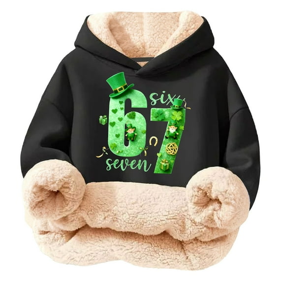 67 Sweatshirt Kids,Kids Multicolor Print Pullover Hoodie No Drawstring ...
