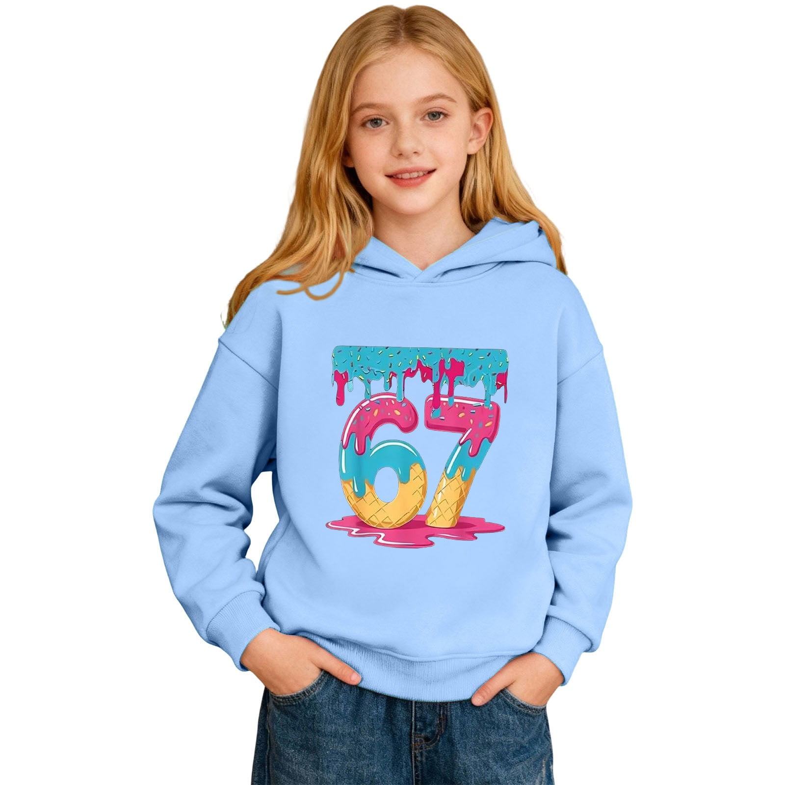 67 Sweatshirt Kids Loose Preppy Ultra Comfort 6 7 Meme Pullover St ...