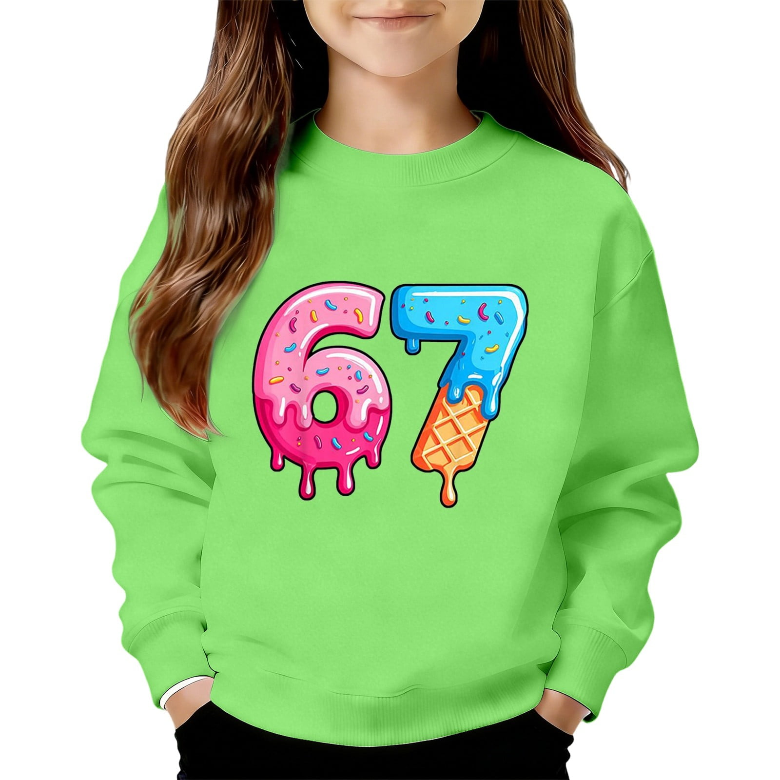 67 Sweatshirt Kids Loose Preppy Ultra-Soft 6 7 Hooded Sweatshirts Saint ...