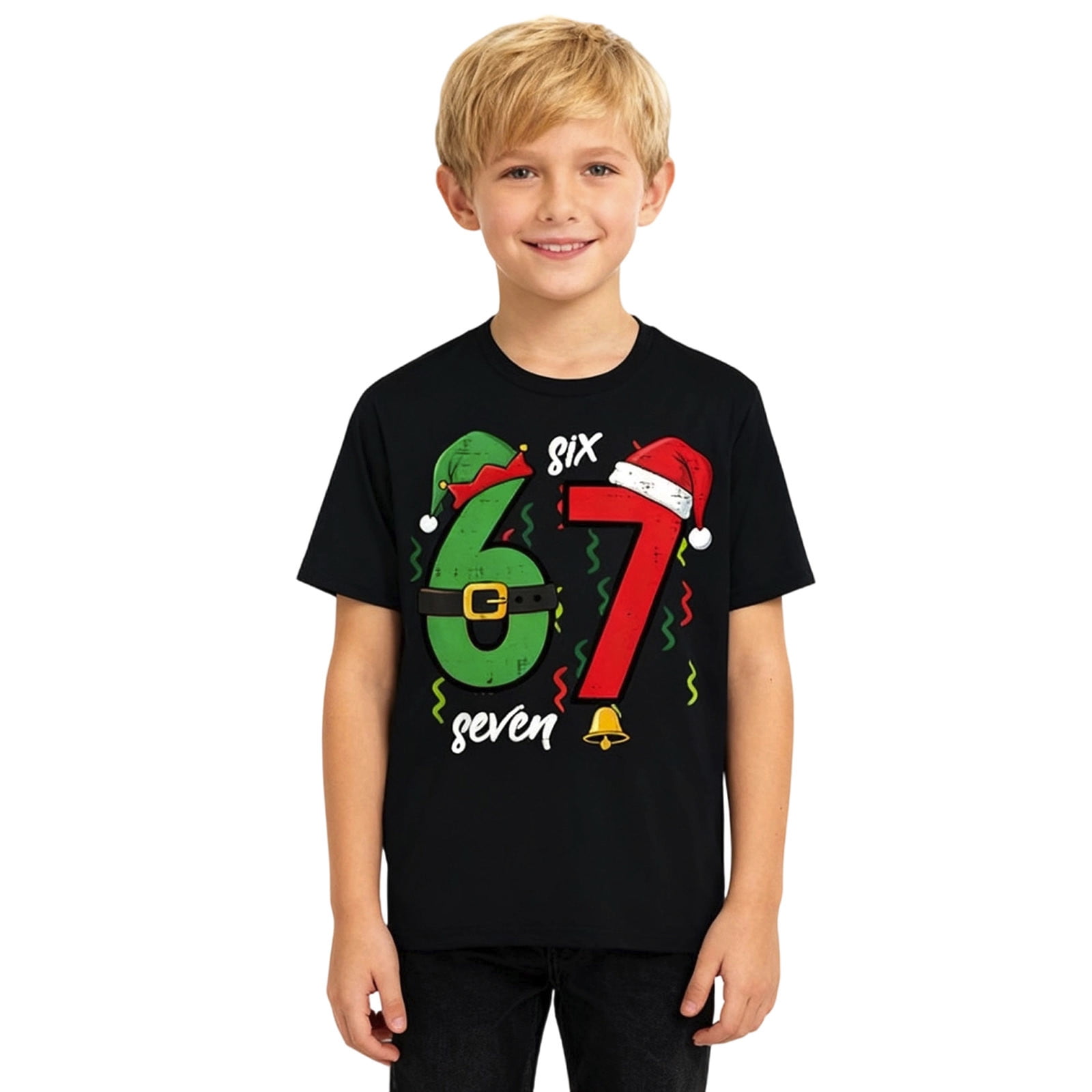 67 T Shirt Boys Six Seven Meme T Shirt Short Sleeve Crewneck Funny ...