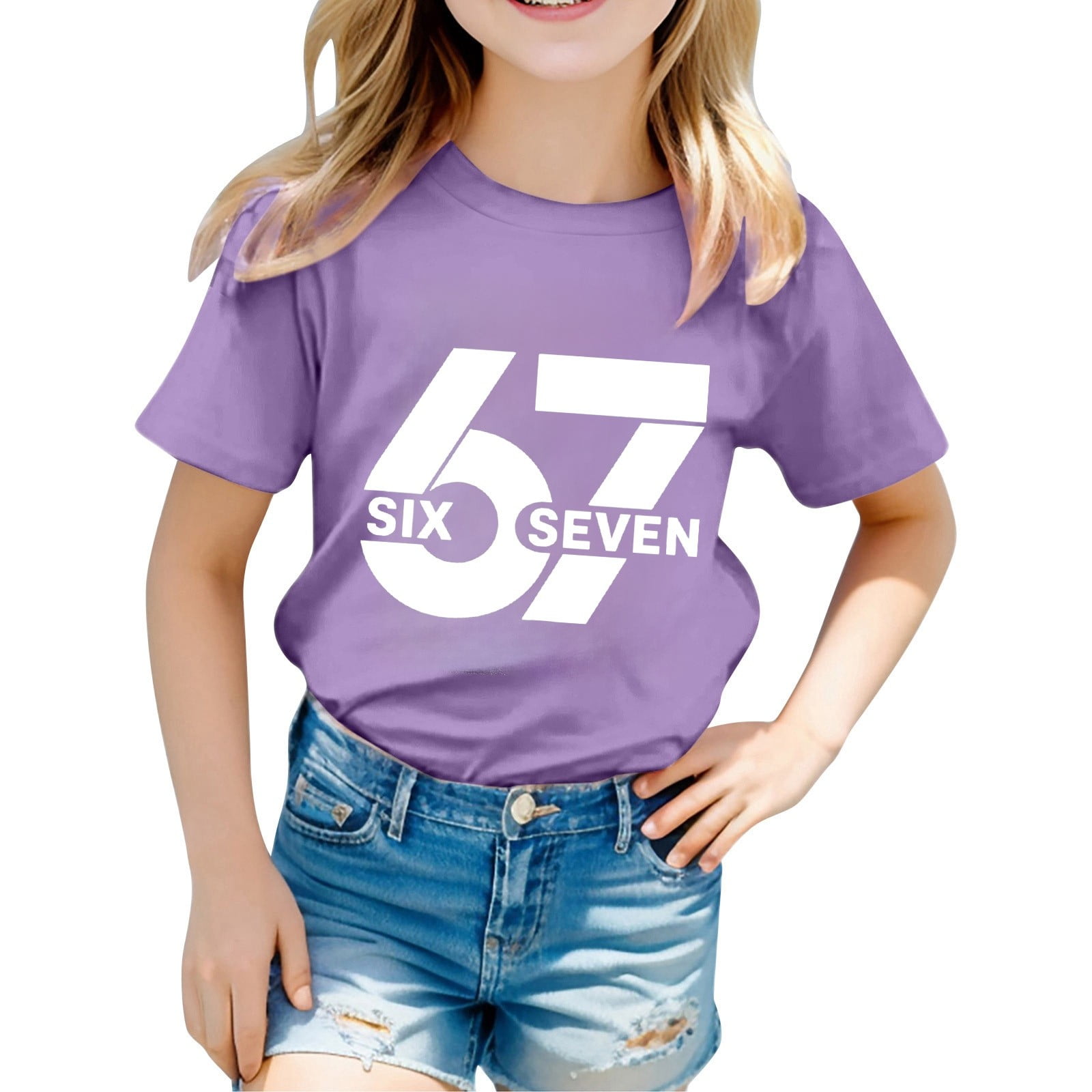 67 T Shirt Unisex Kids Six Seven Meme T Shirt Short Sleeve Crewneck ...