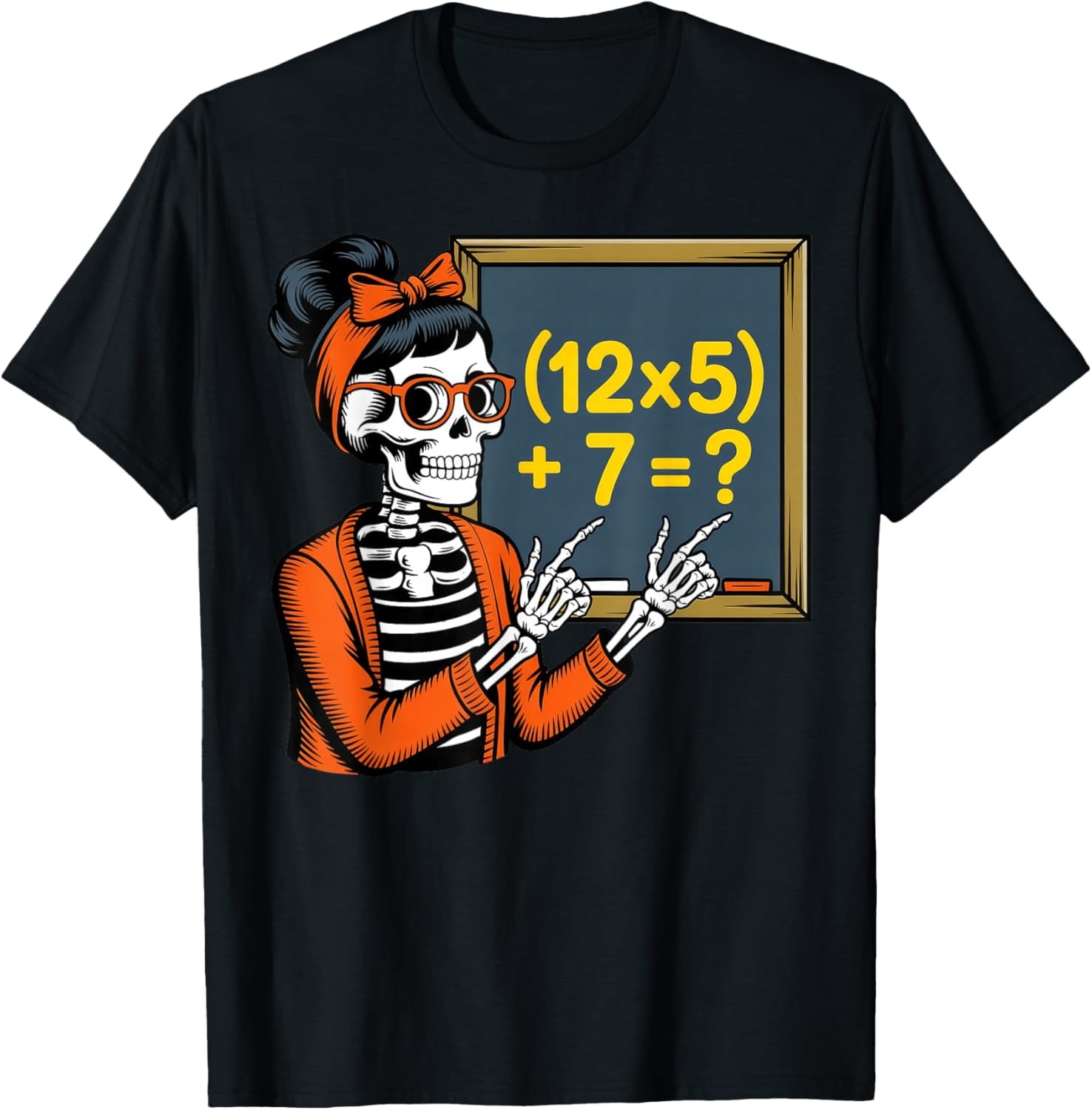 67 Teacher Halloween Skeleton Six Seven Meme Brainrot Math T-Shirt ...
