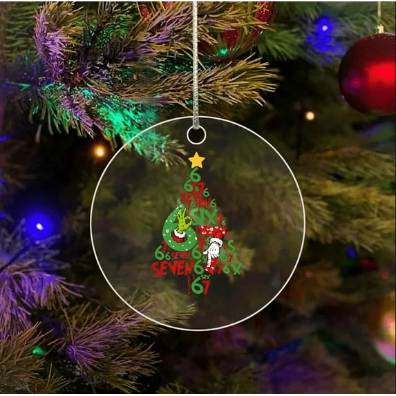 67 Tree Six Seven Brainrot Ornament, Home Decoration, Circle Acrylic ...