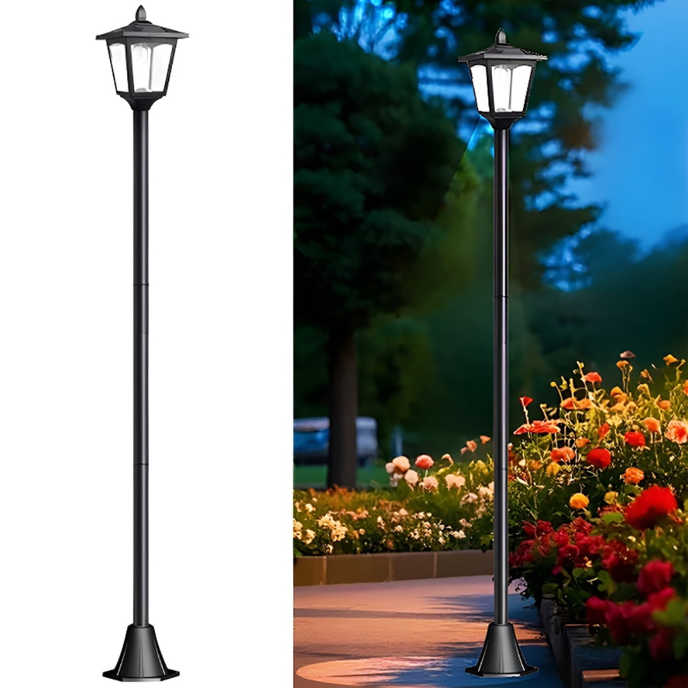 67" Vintage Solar Lamp Post Light, Waterproof Outdoor LED with ...