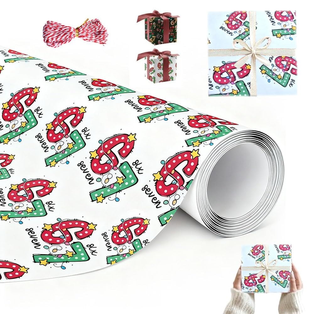 67 Wrapping Paper Christmas Gift Wrap, Fun Christmas - Themed 6 7 ...