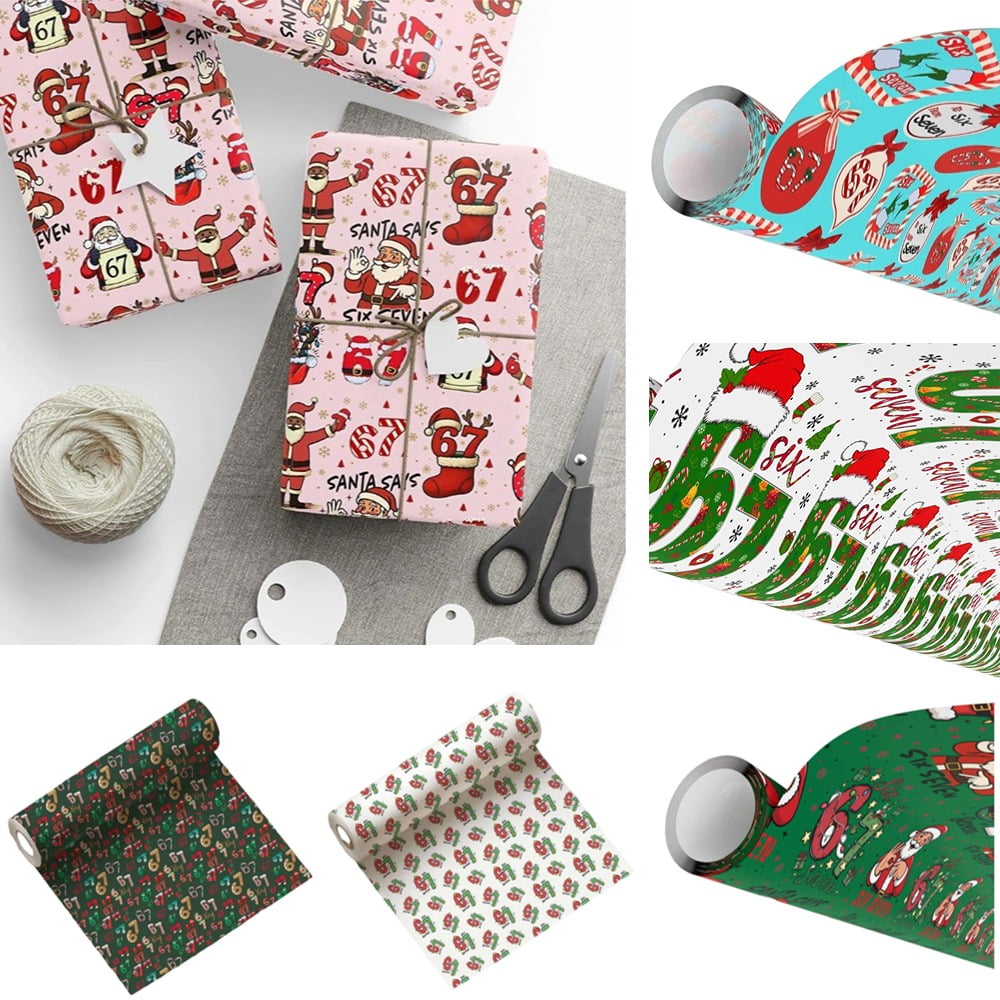 67 Wrapping Paper, Funny 67 Meme Christmas Wrapping Paper, Holiday Gift ...