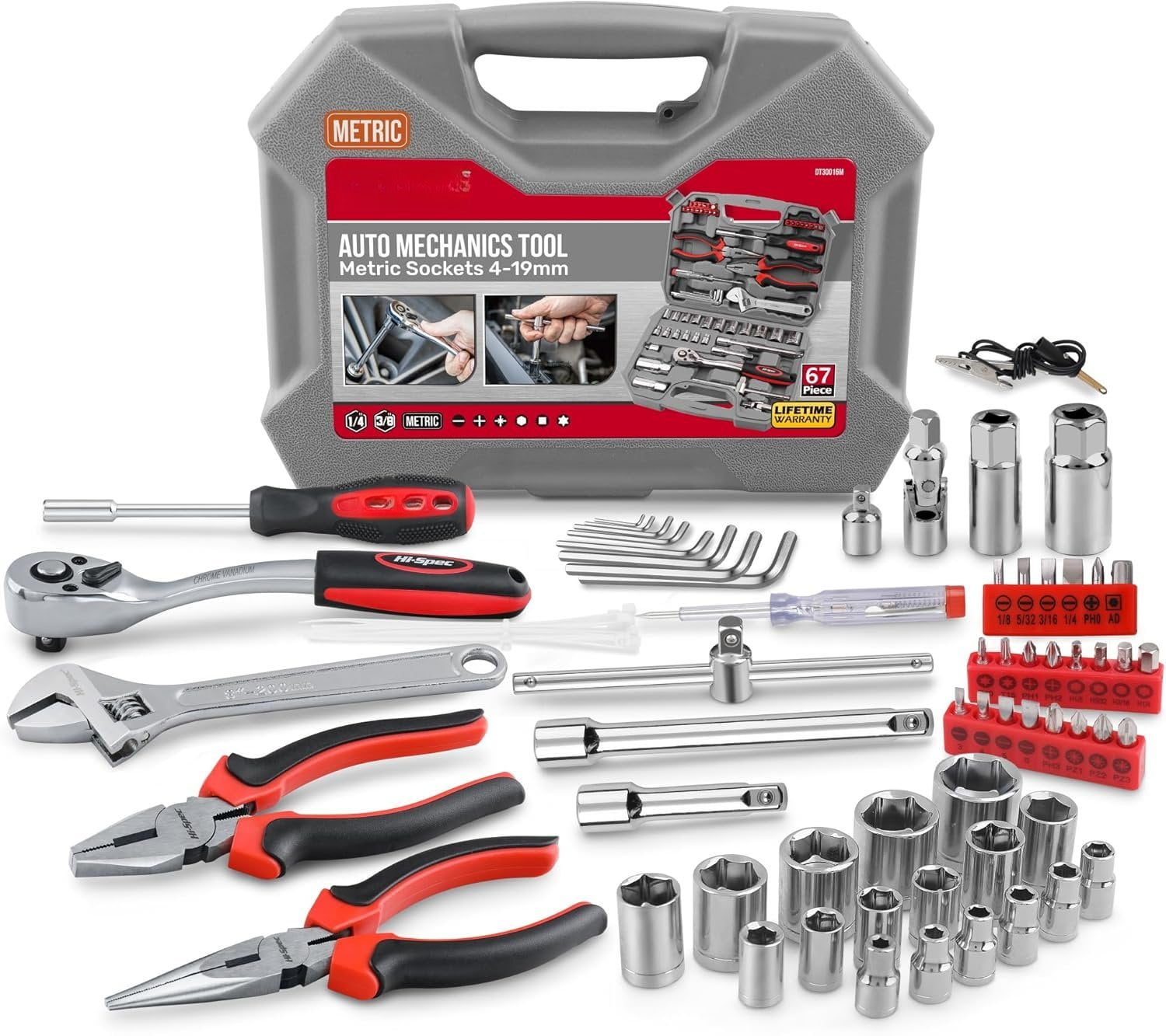 67 count Metric Mechanic Tool Set, & Tool Kit, Repair with Pliers, Set ...