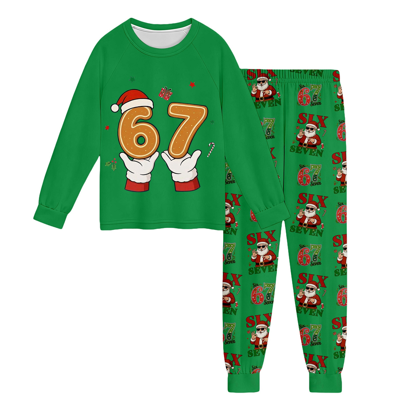 67 shirt Cozy Print Pajama For G'irls Two Piece Sleepwear Loungewear ...