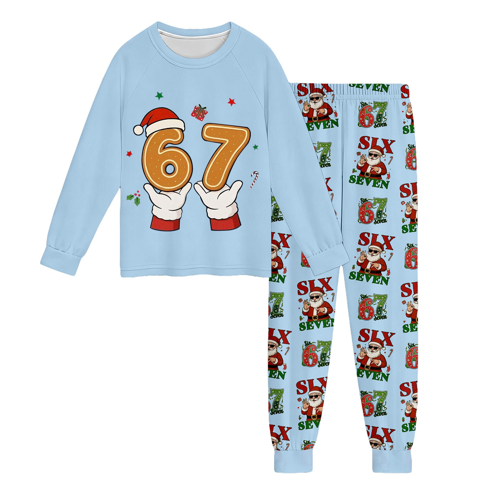 67 shirt Cozy Print Pajama For G'irls Two Piece Sleepwear Loungewear ...