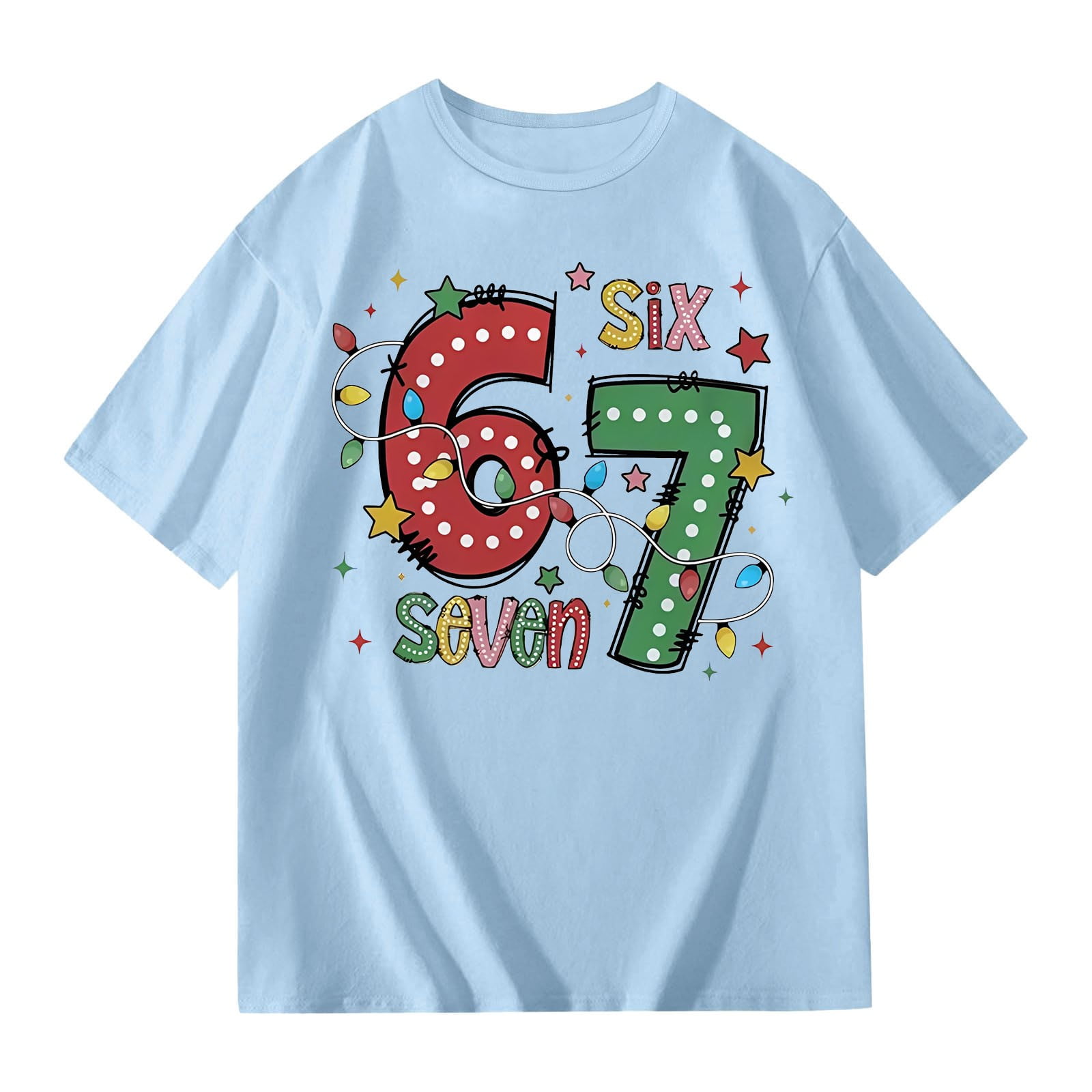 67 shirt G'irls Summer Short Sleeve T Shirt Cute Cartoon Number Print ...